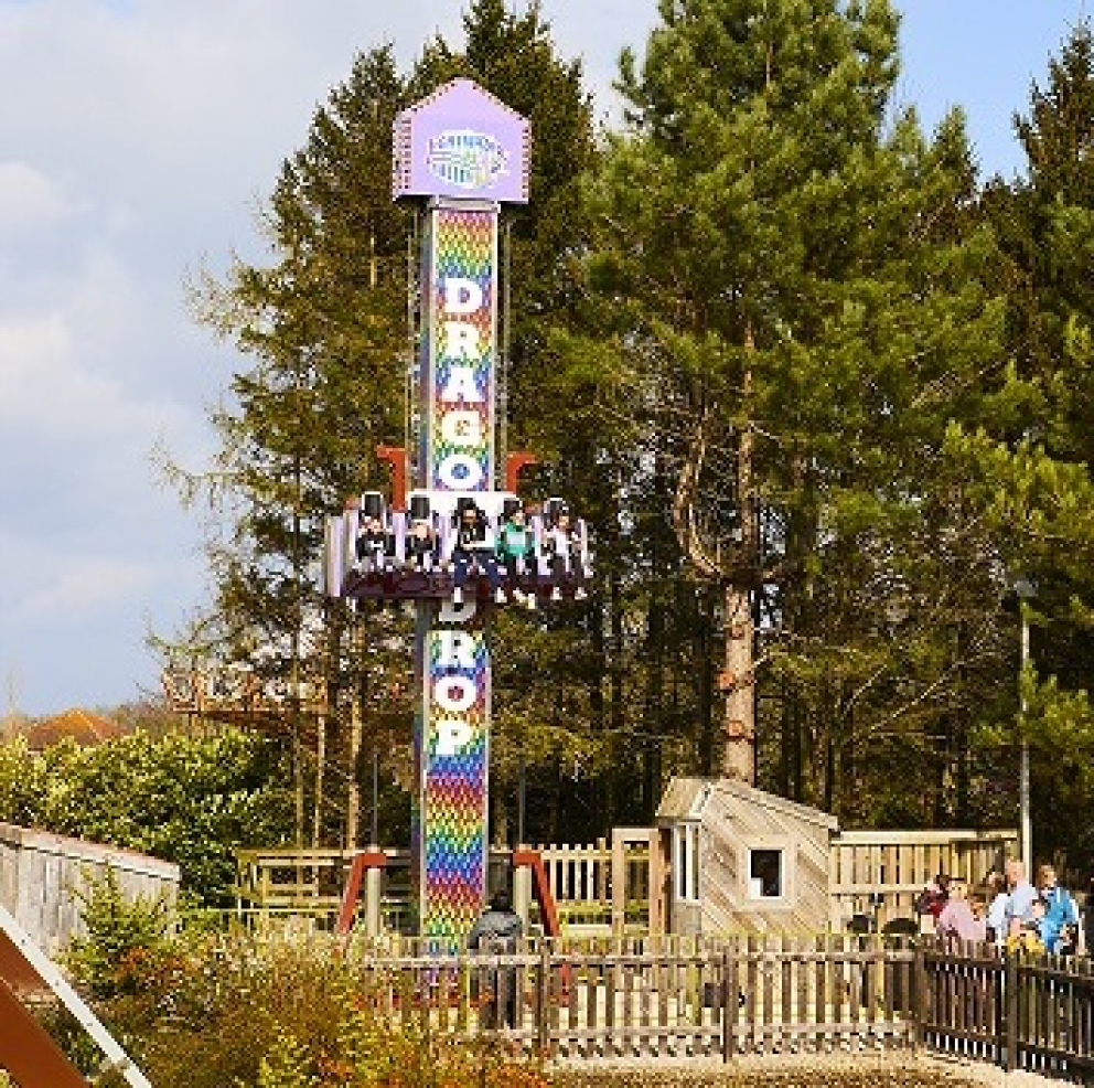 Trauma Tower at Lightwater Valley in Ripon, Yorkshire